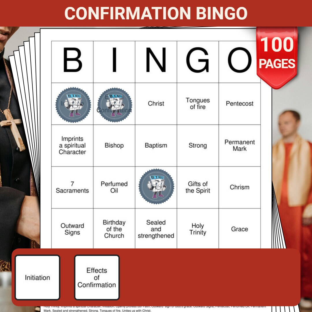 Confirmation Bingo Cards - 100 Pages to Download and Print - Etsy