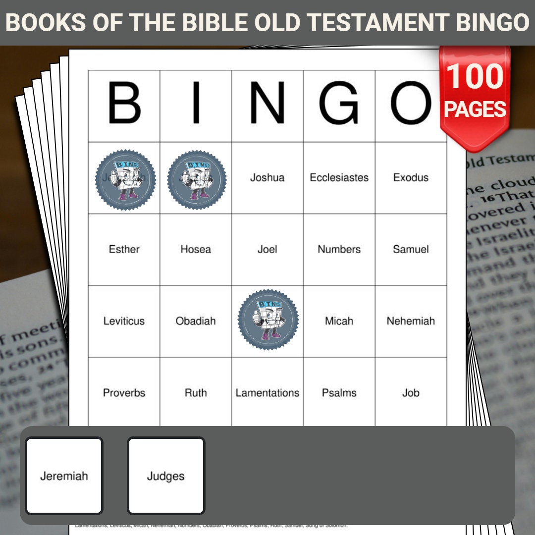 Books of the Bible Old Testament Bingo Cards 100 Pages to Download and ...