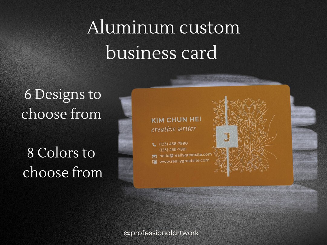 Custom Aluminum Business Cards 6 Designs and 8 Colors to - Etsy