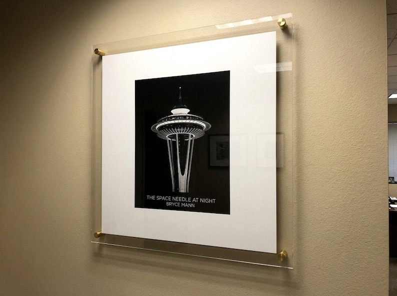 Clear Acrylic Floating Frame, Straight Corners: Artwork, Photo, Diploma ...