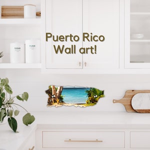 Puerto Rico Shape Acrylic Wall Art. Beach Design. - Etsy