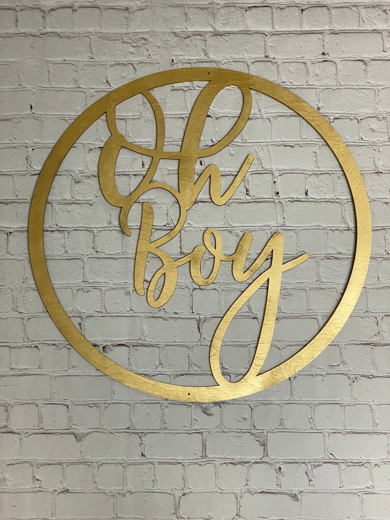 Oh Boy Round Wooden Sign Great for Nursery Rooms Baby Shower - Etsy