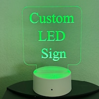Led Centerpiece, Custom Led Light, Led Acrylic Sign, Night Light, Led ...