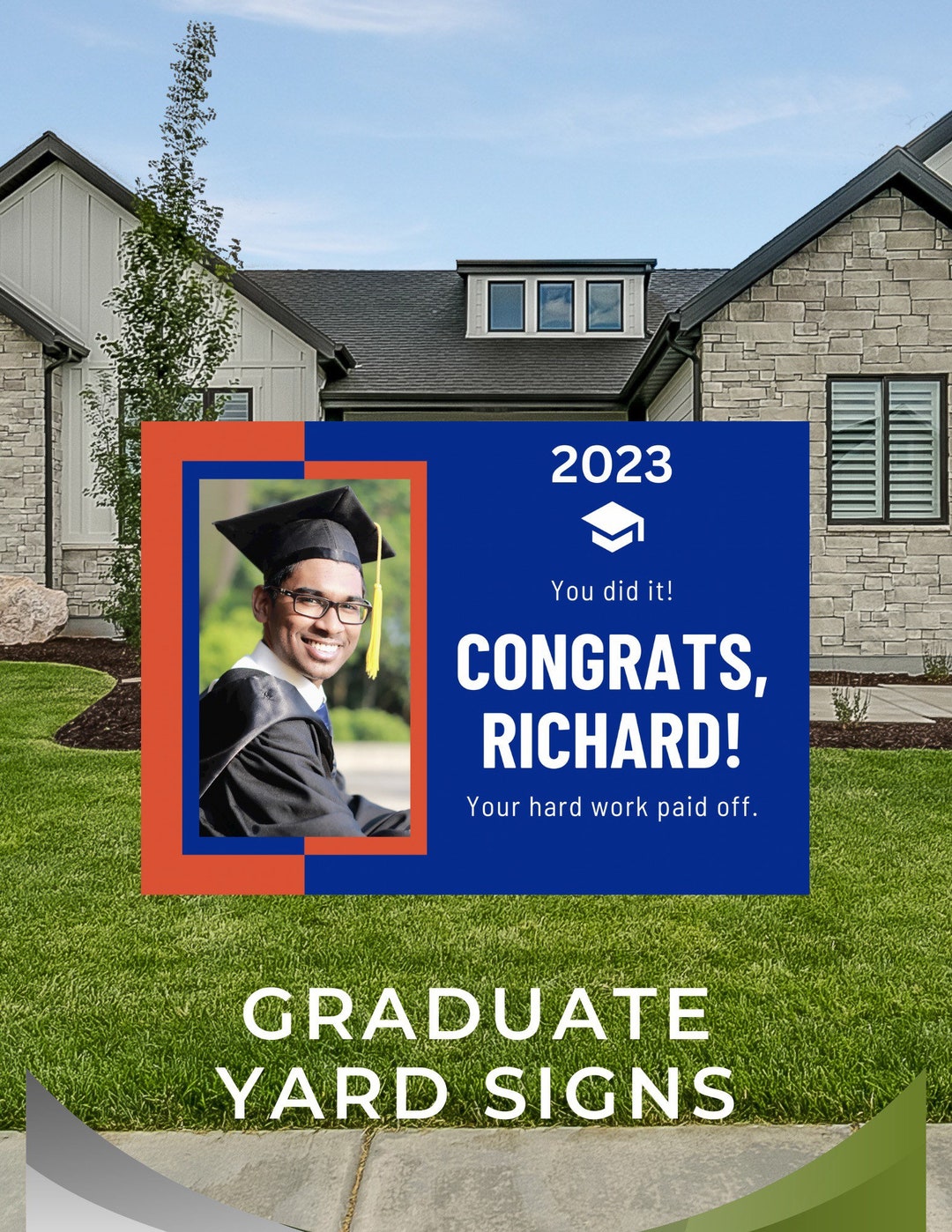 Custom Graduate Yard Sign - Full Color - UV Printed - Weatherproof - Etsy