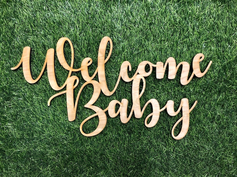 Welcome Baby Wood Sign: Natural Birch, Nursery Decor - Etsy