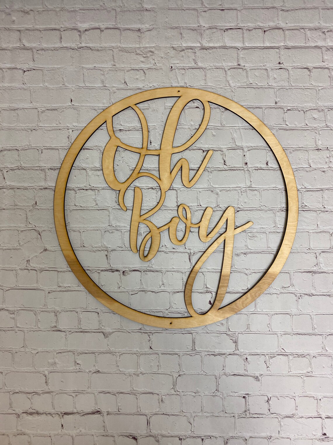 Oh Boy Round Wooden Sign Great for Nursery Rooms Baby Shower - Etsy
