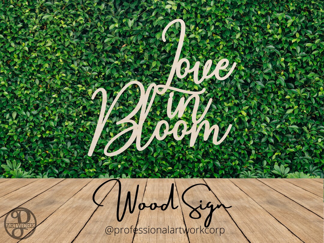 Love in Bloom Stacked Wooden Sign. Wedding Decor. Bridal Shower. - Etsy