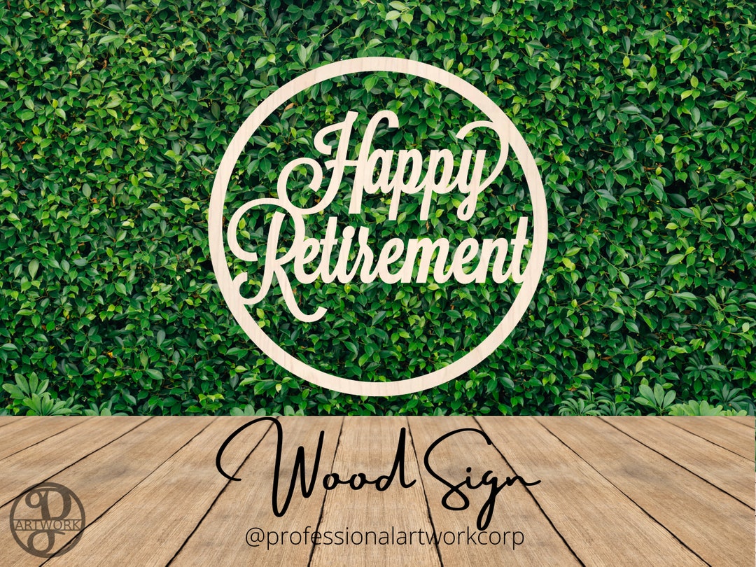 Happy Retirement Wooden Sign: Birch Plywood Celebration Decor - Etsy