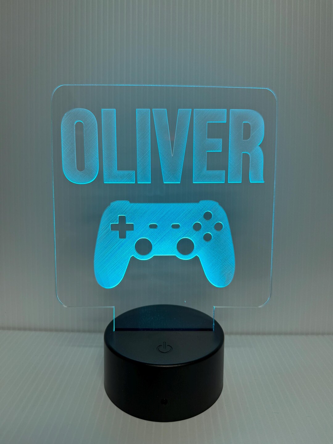 Personalized Gamer Acrylic LED Lamp. Wireless Remote, Battery Operated ...