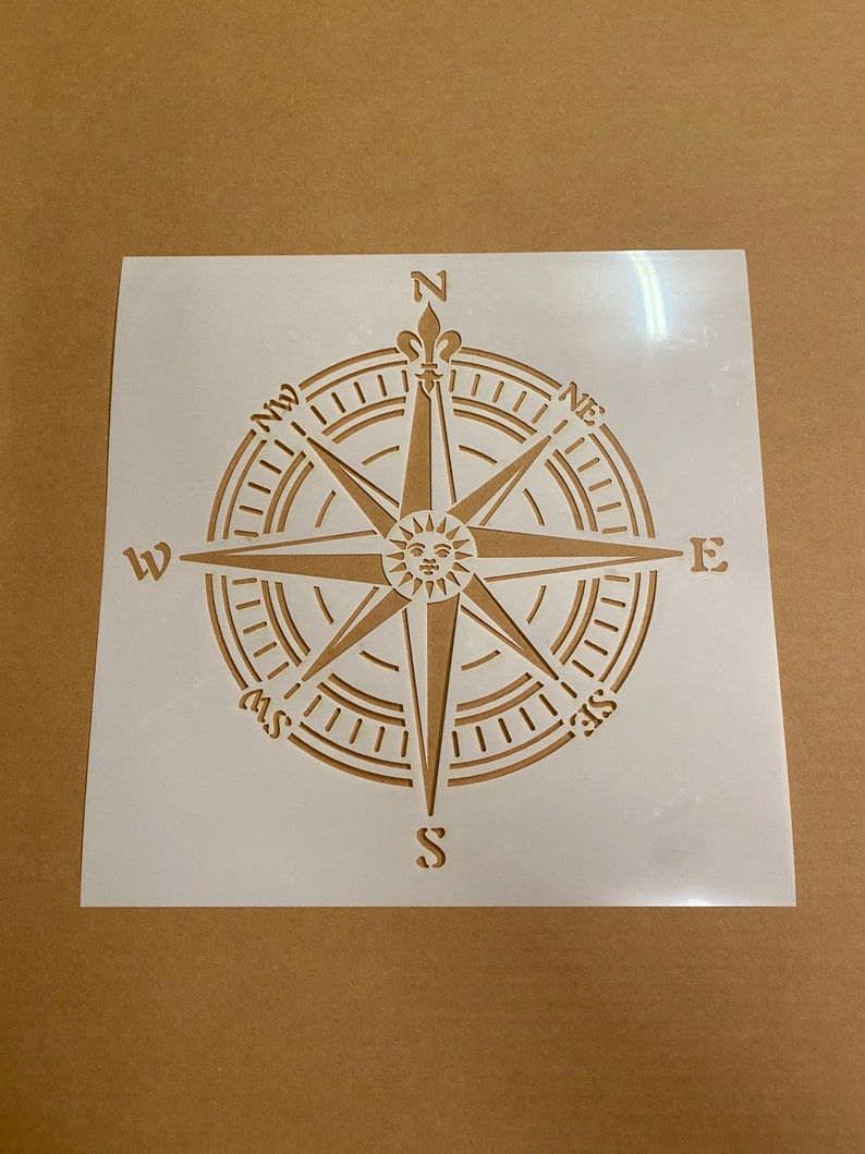 Compass Rose Stencil on Reusable Mylar 7mil and 10mil Option - Etsy