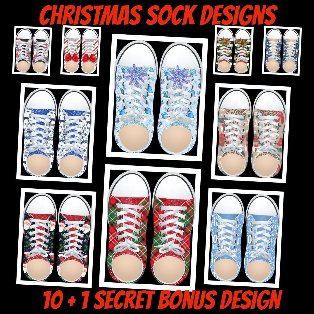 Christmas Sock Sublimation Designs - Etsy