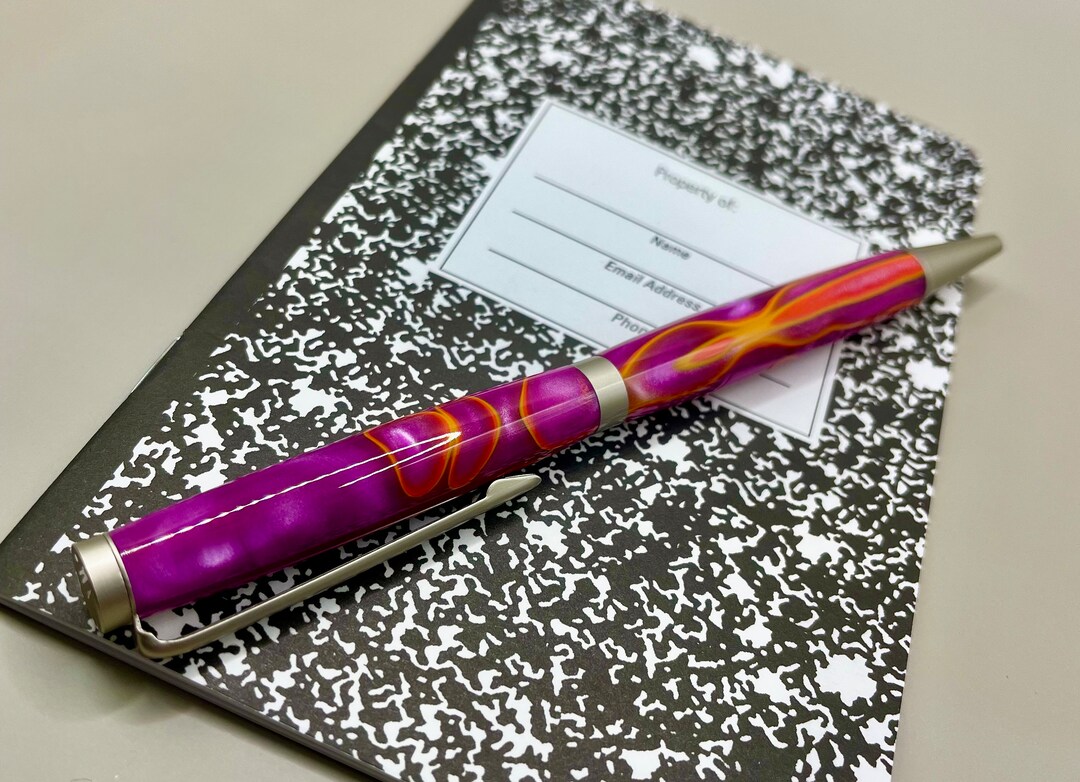 Pink & Orange Swirl Pen - Etsy