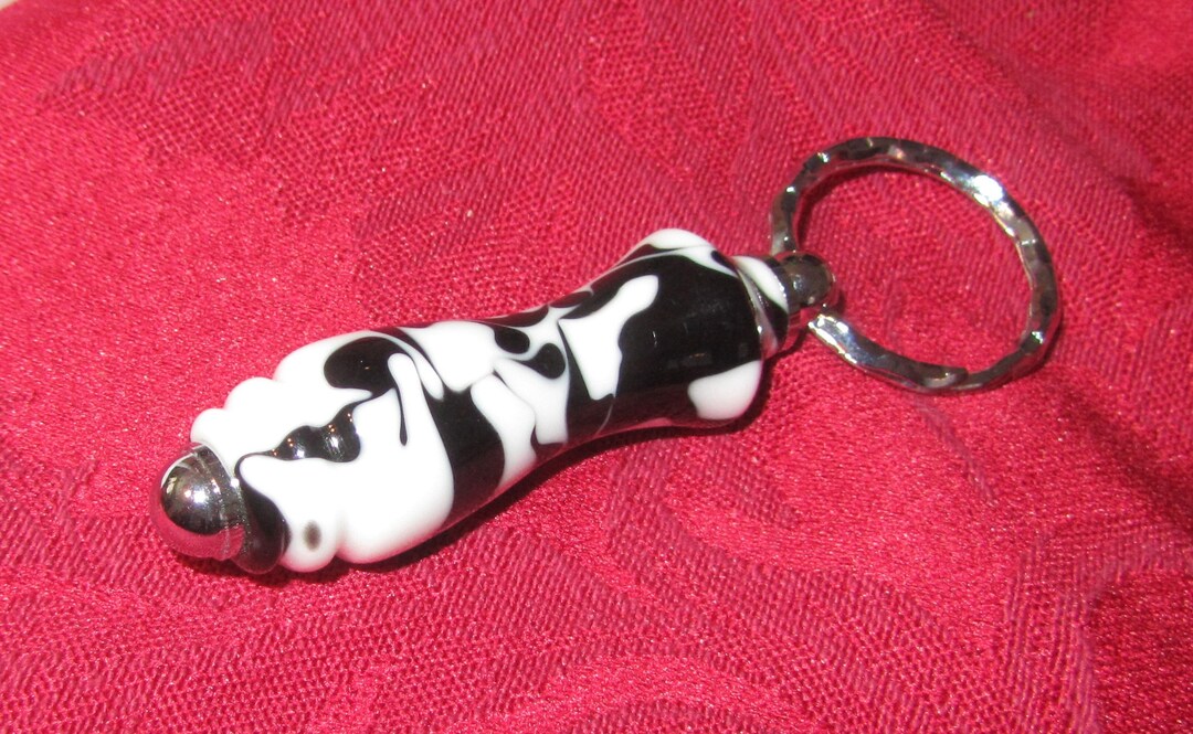 Rare Black and White Acrylic Key Chain. - Etsy