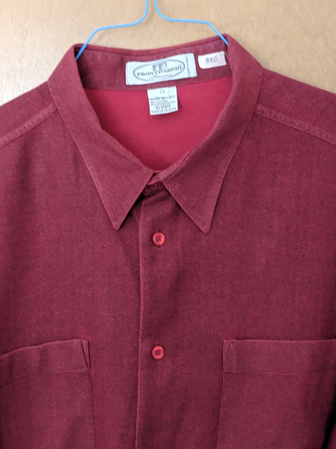 Pronto Uomo Shirt Men's Long Sleeve S 2X - Etsy