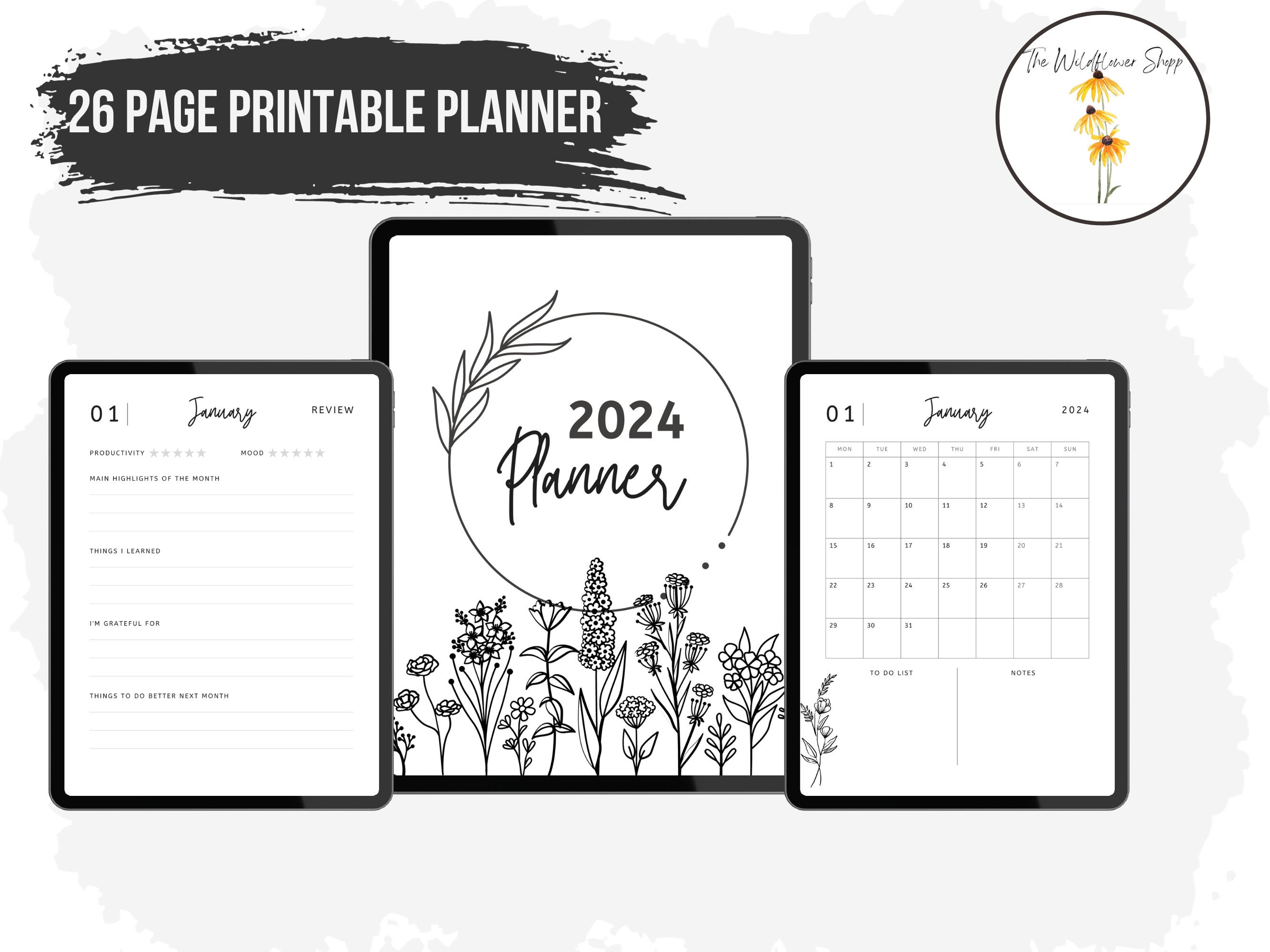 2024 Printable Planner, Printable 2024 Yearly Planner, Yearly Planner ...