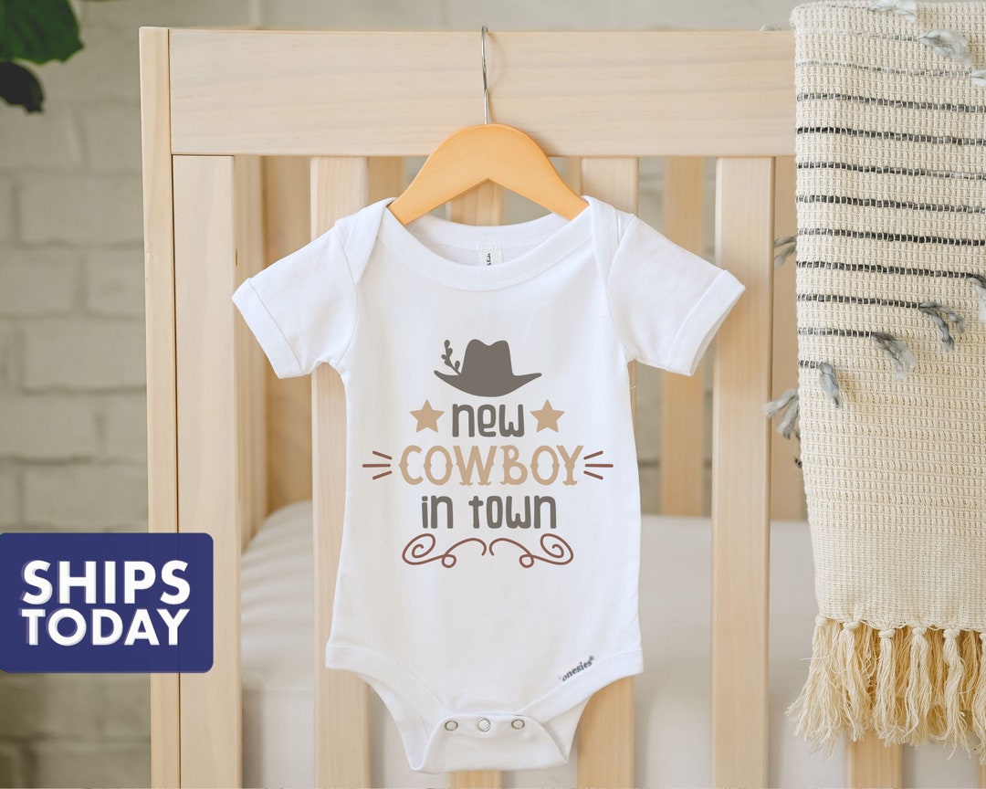 New Cowboy in Town Onesie® - Cute Cowboy Baby Onesie® - Newborn Baby Onesie® - Pregnancy ...