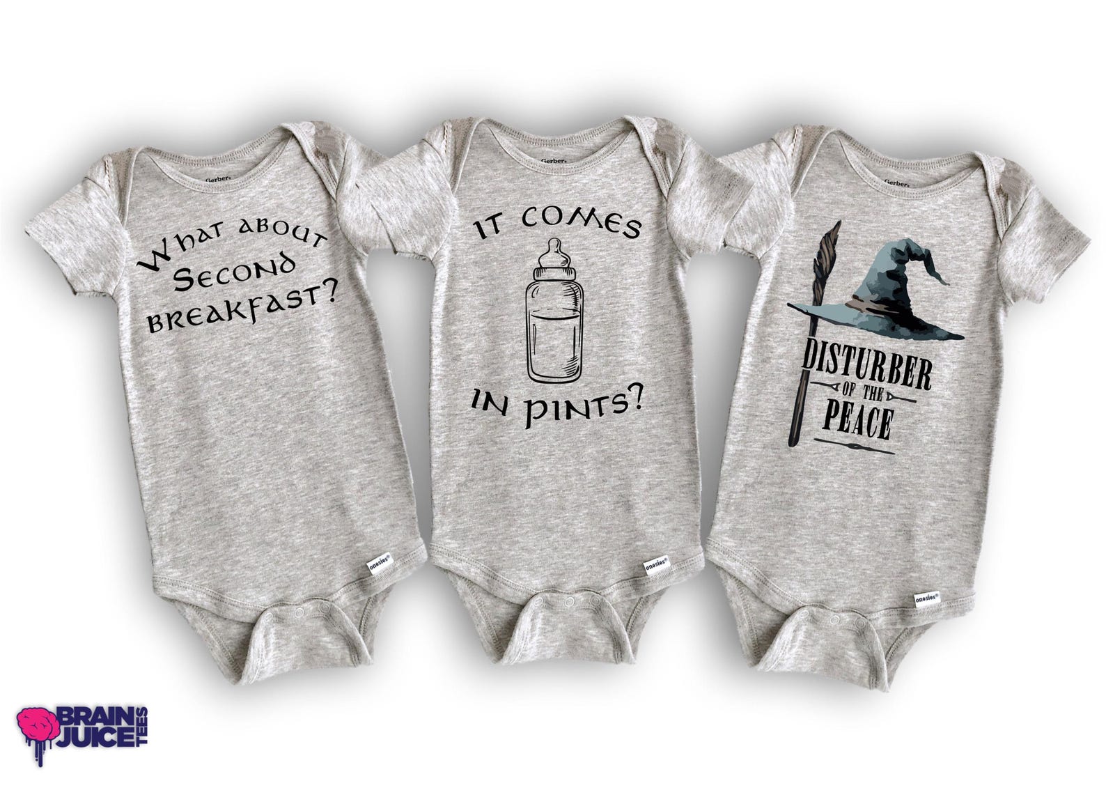 Halfling Baby Onesie® Bundle: Funny Graphic Prints, Set of 3 - Etsy
