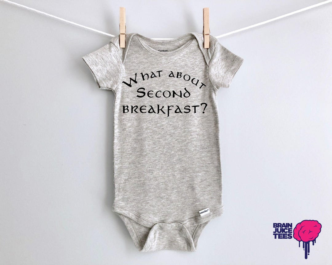 What About Second Breakfast Onesie® | 100% Cotton or Cotton Blend - Available in White, Gray or ...