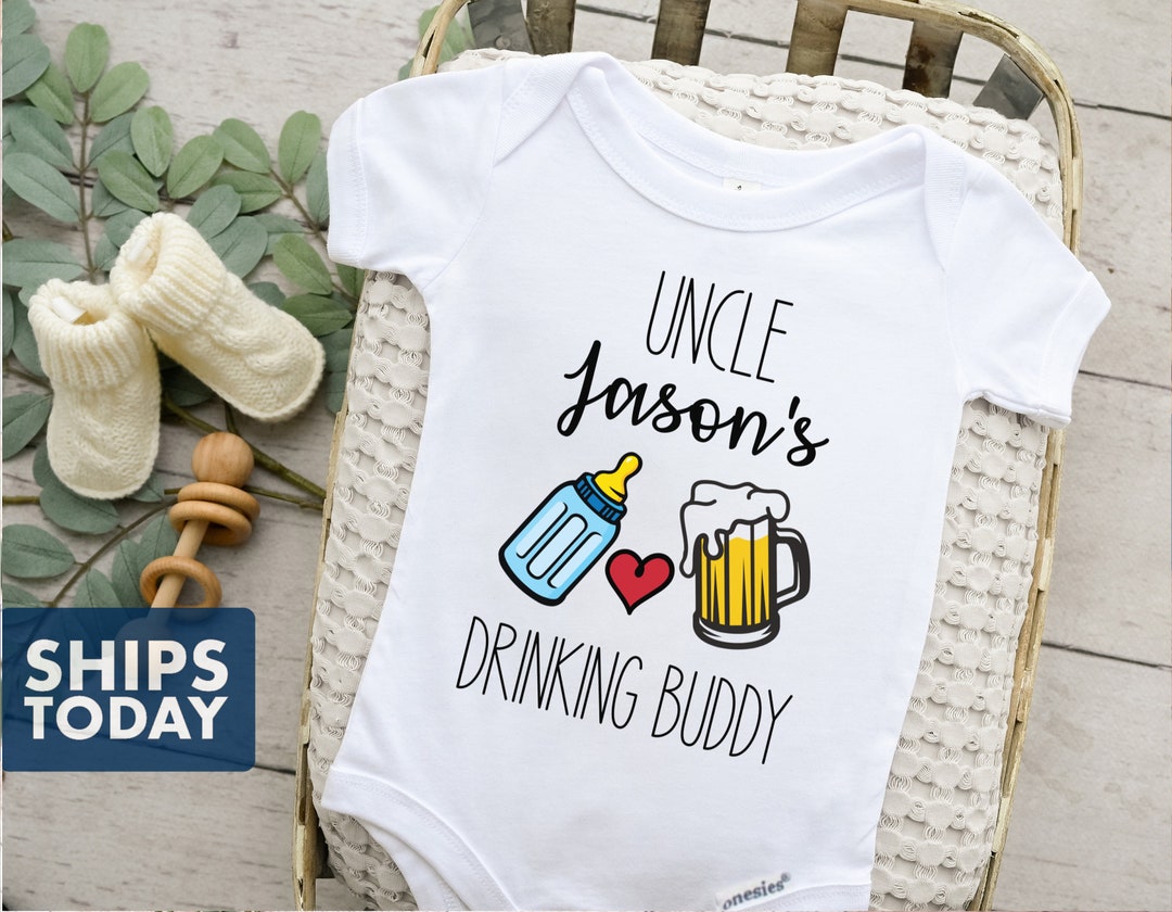 Personalized Uncle's Drinking Buddy Baby Onesie® - White 100% Cotton - Etsy