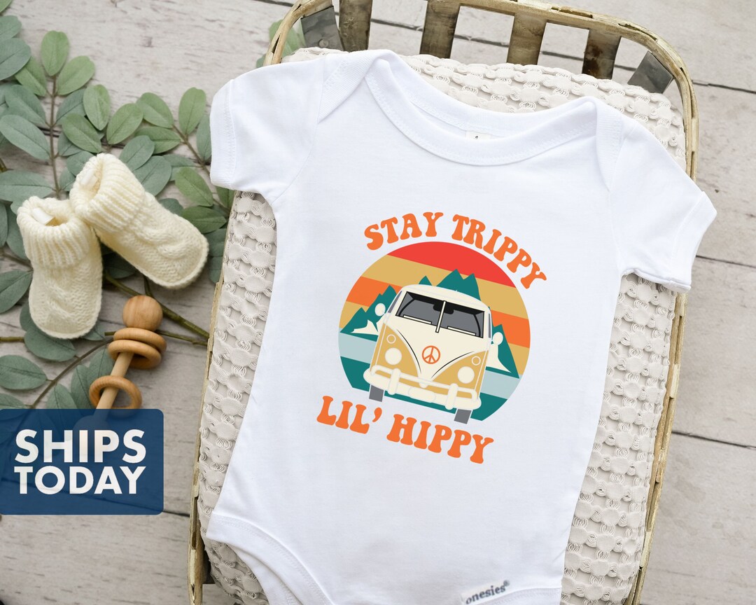 Stay Trippy Little Hippie Baby Onesie® - Boho Retro Bodysuit - Etsy