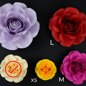 Small Paper Flower Template PDF Printable Rose Template Size S Paper ...