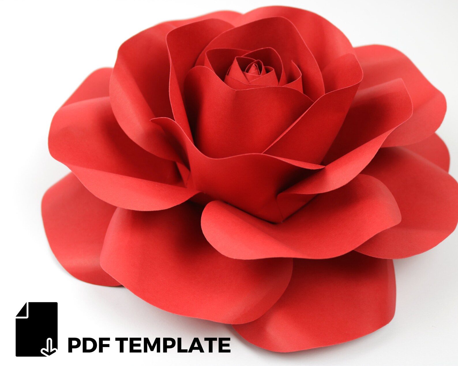 Large Paper Flower Template PDF Printable Rose Template Size L - Etsy