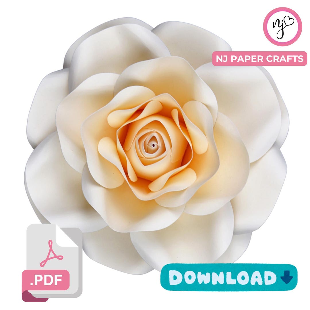 Small Size Paper Flower Template PDF Printable Rose Template DIY Paper ...