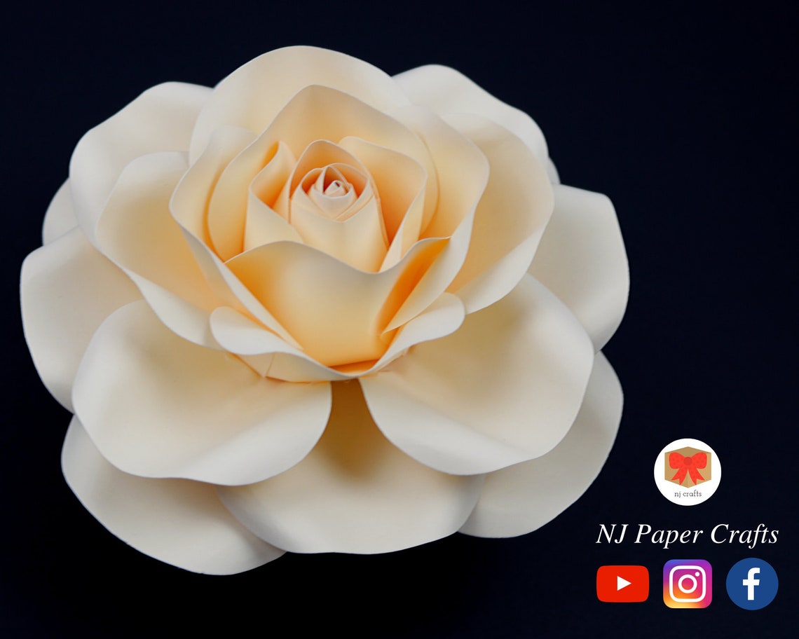 Small Paper Flower Template PDF Printable Rose Template Size S Paper ...