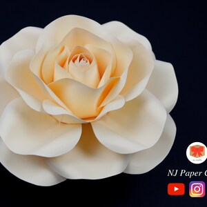 Small Paper Flower Template PDF Printable Rose Template Size S Paper ...