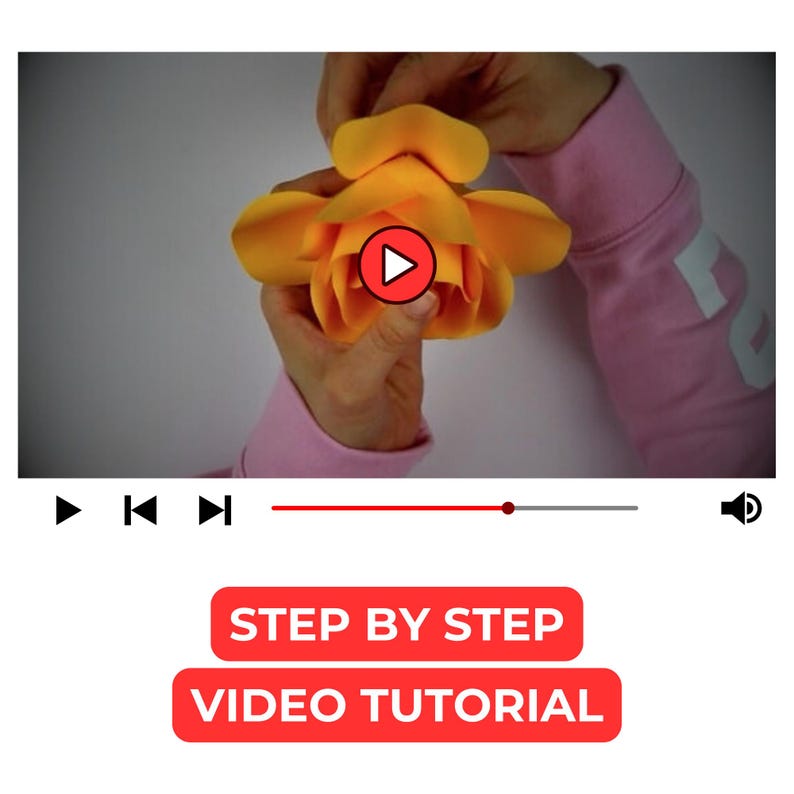 Extra Small Size Paper Flower Template PDF Printable Rose Template DIY ...