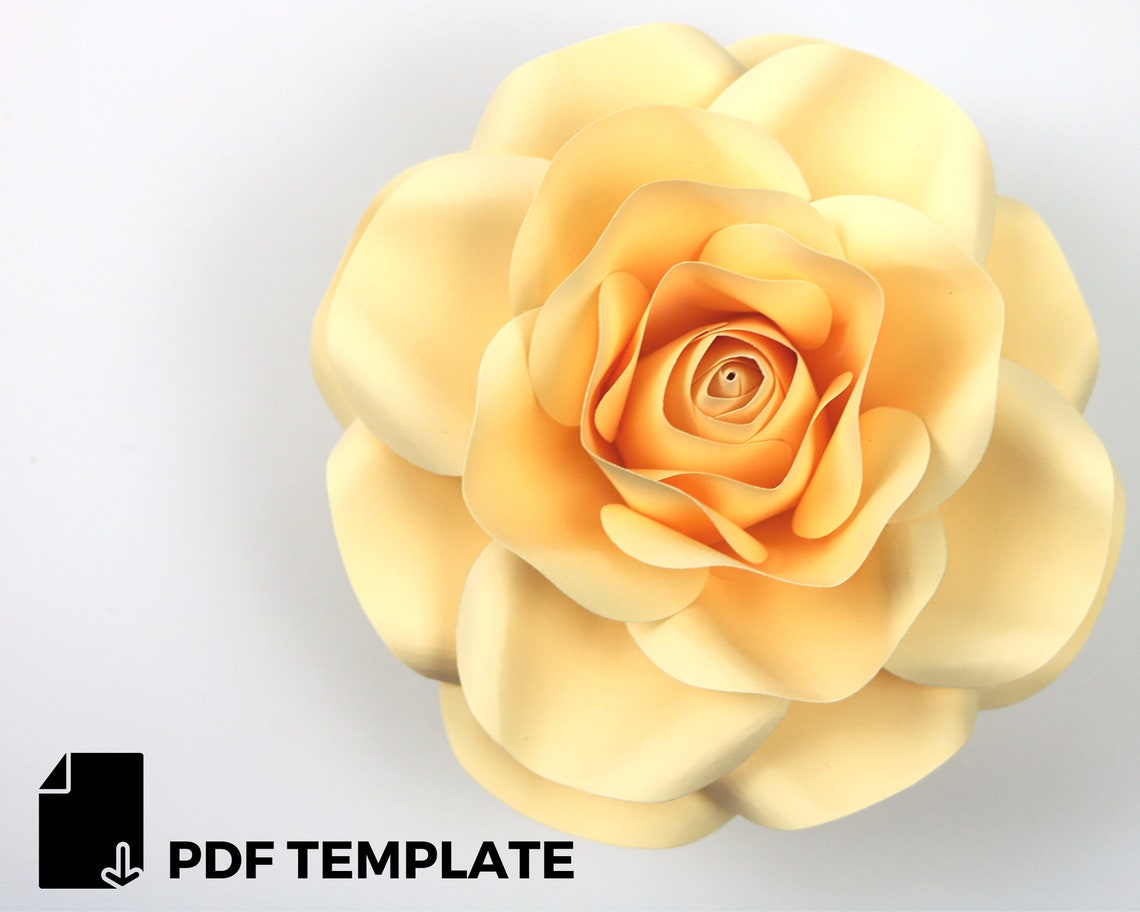 Small Paper Flower Template PDF Printable Rose Template Size S Paper ...