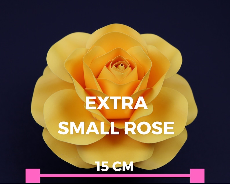 Paper Flower Bundle XS, S, M PDF Printable Rose Template Size XS, S, M ...
