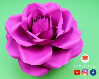 Wild Rose Medium Paper Flower Template PDF Printable Rose | Etsy