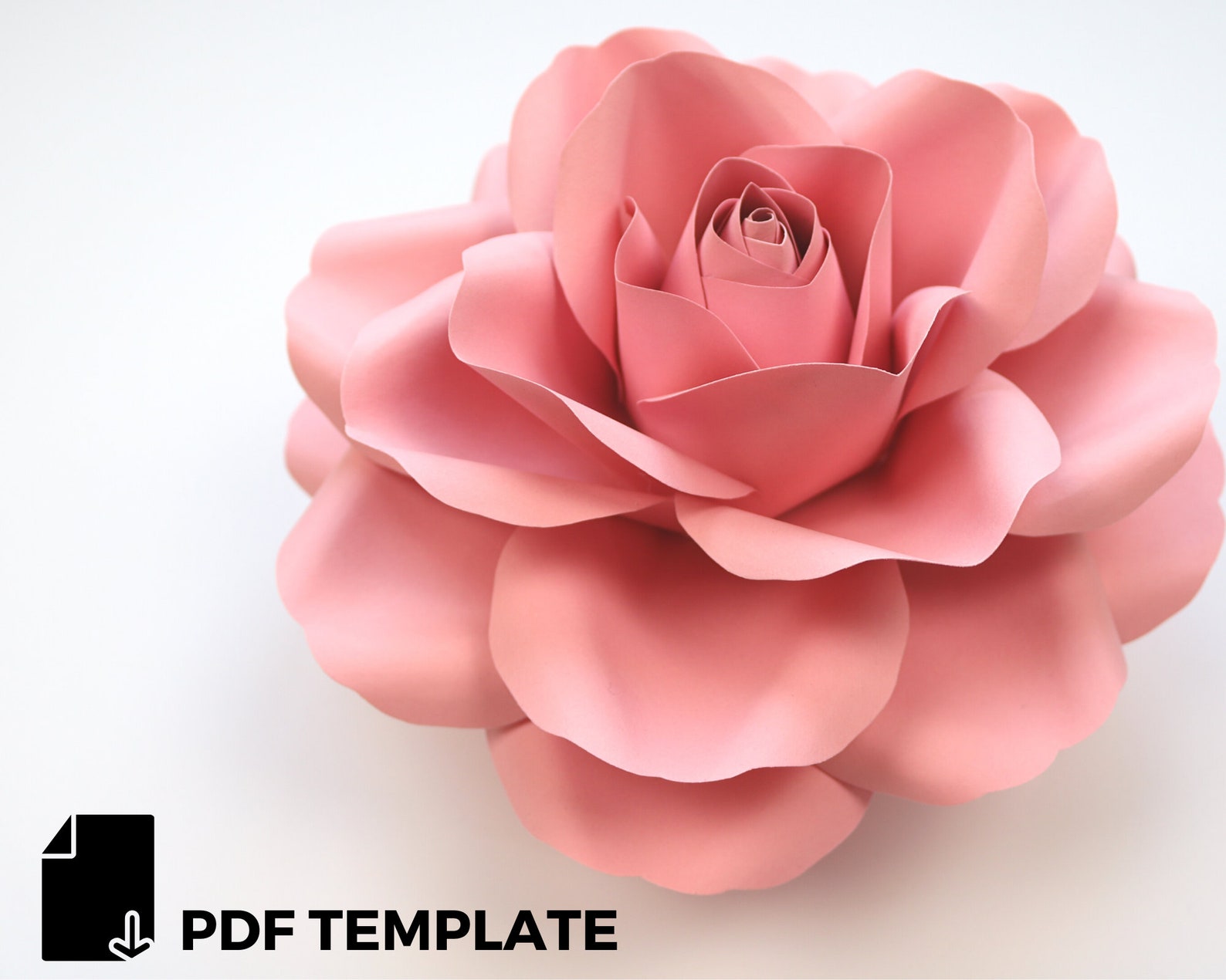 Wild Rose Medium Paper Flower Template PDF Printable Rose Template Size ...