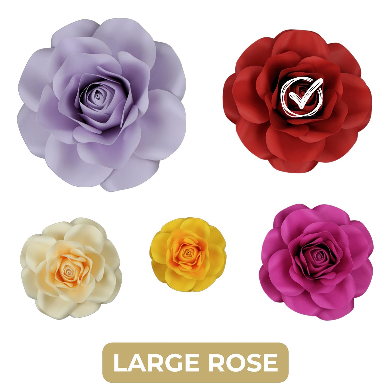 Large Paper Flower Template PDF Printable Rose Template DIY Paper Rose ...