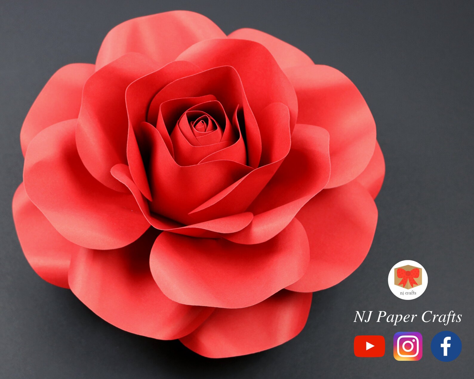 Large Paper Flower Template PDF Printable Rose Template Size L - Etsy