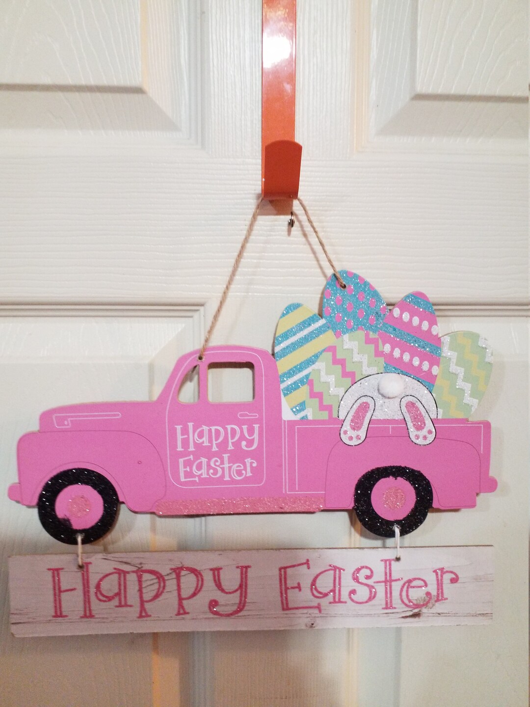 Happy Easter Glitter Hanging Door Sign Spring Deco Indoor Deco Pick up ...
