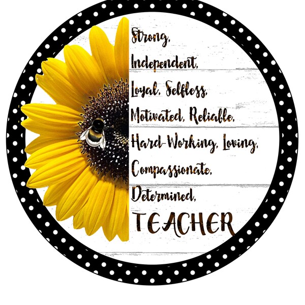 Teacher Sunflower Door Sign - Etsy