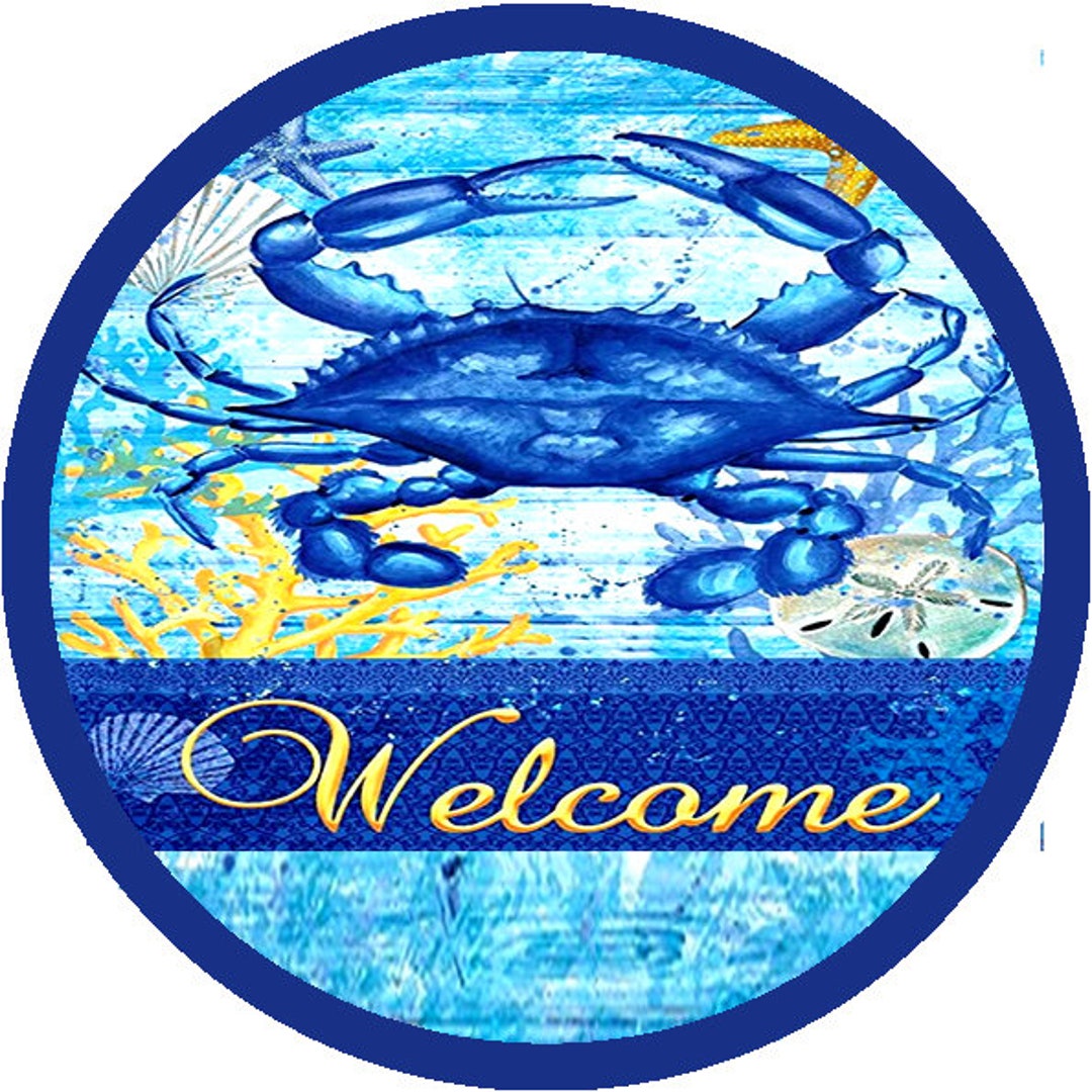 Beach Welcome Wreath Sign, Shells, Starfish, Paddles, Sea Bird, Beach ...