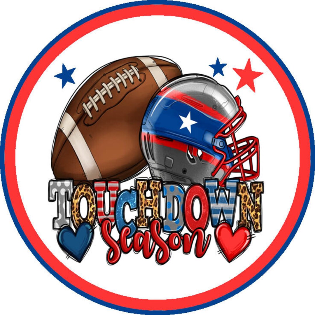 Football Touchdown Season Helmet Wreath Sign Round Metal Wreath Sign ...