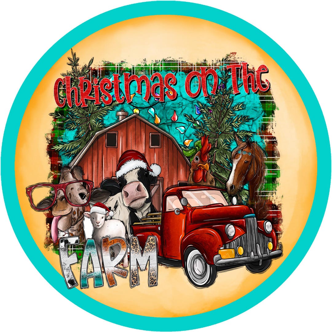 Western Christmas Sign Merry Christmas on the Farm Rustic Barnyard ...