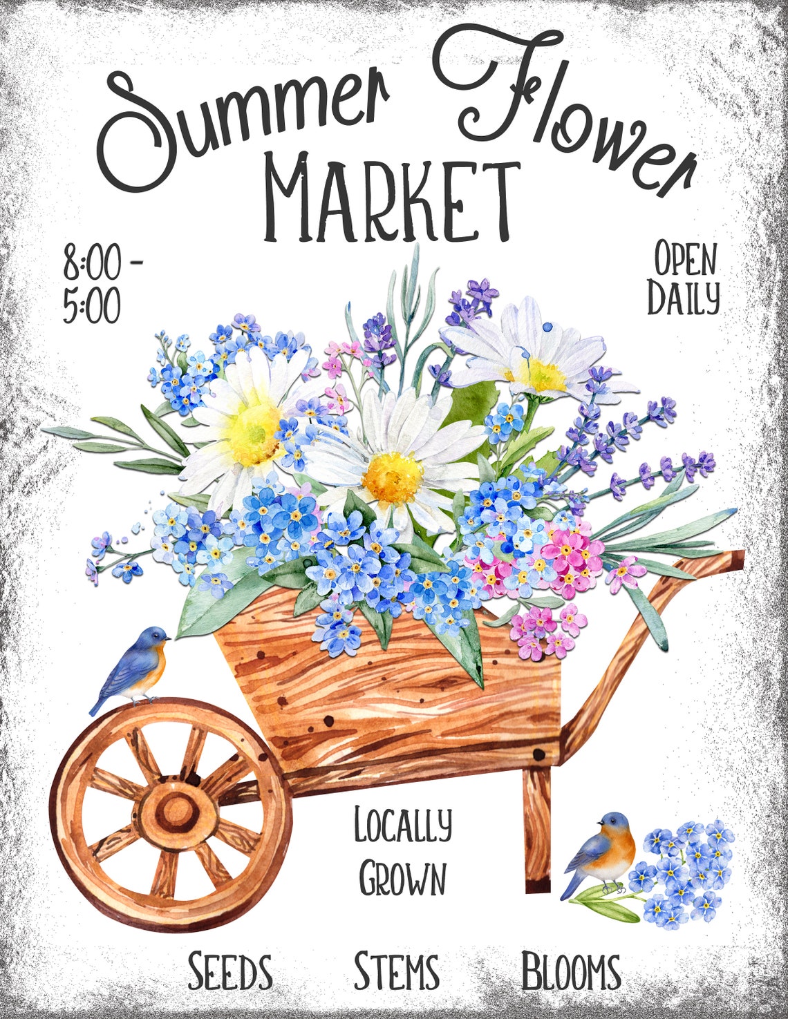 Summer Flower Market Sign Farmhouse Sign Wall Plaque - Etsy