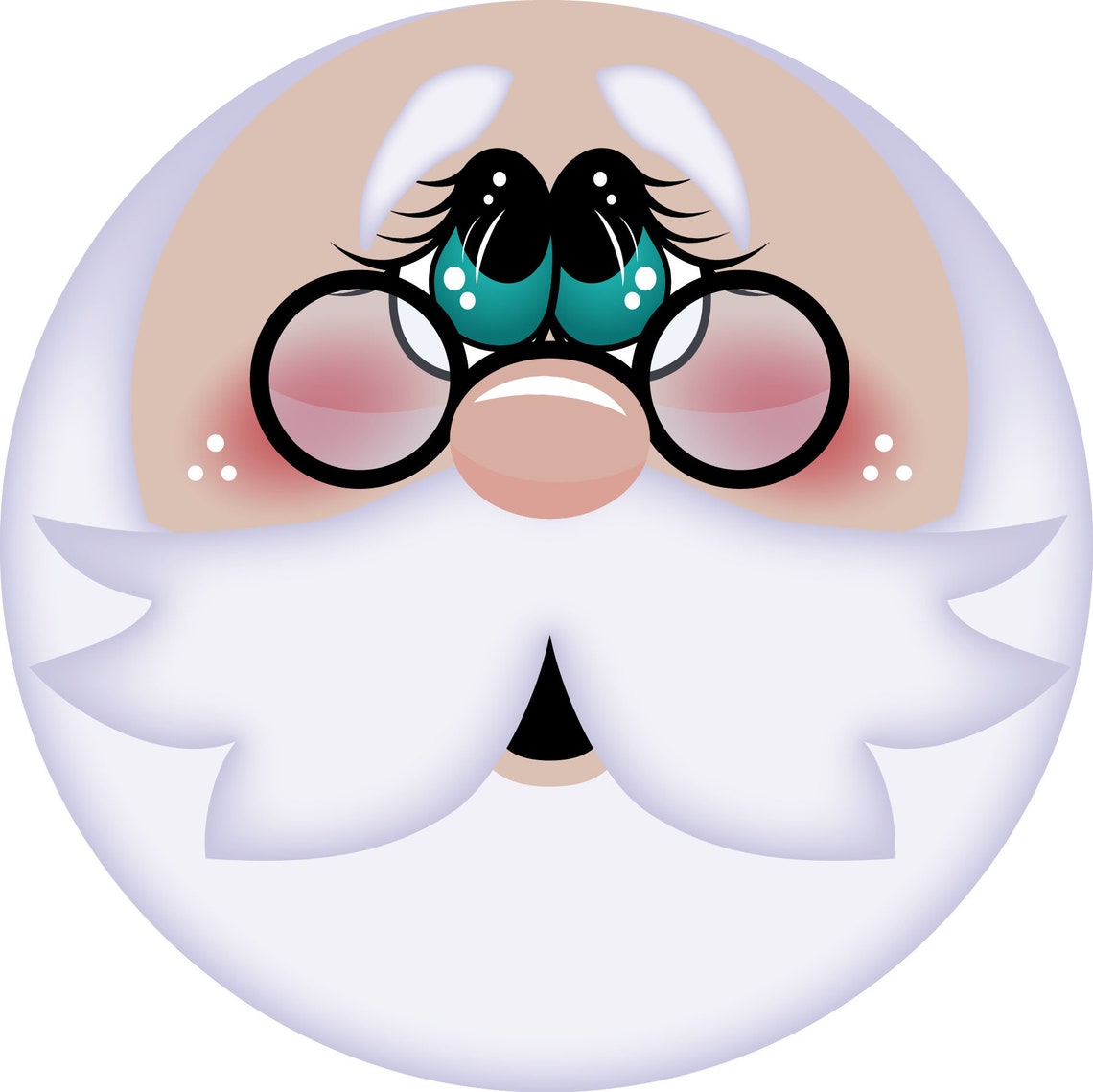 Santa Faces Cute Santa Mrs Santa Wreath Face Graphics - Etsy