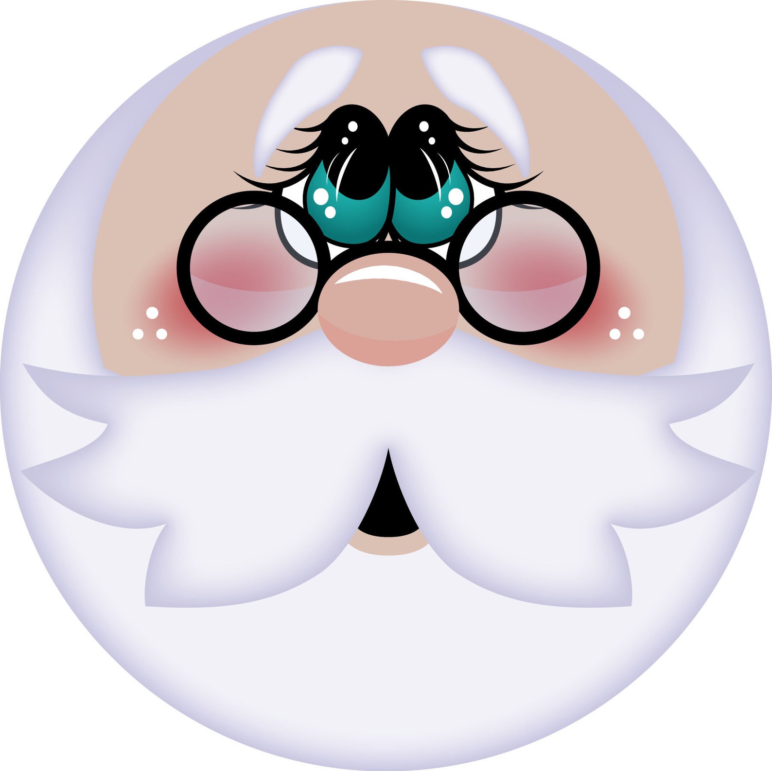 Santa Faces Cute Santa Mrs Santa Wreath Face Graphics - Etsy