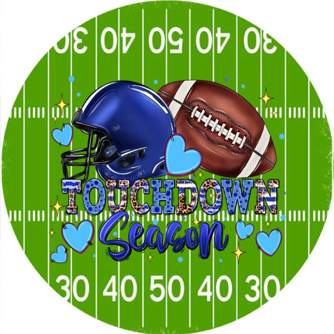Football Touchdown Season Helmet Wreath Sign Round Metal Wreath Sign ...