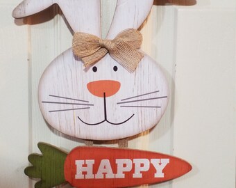 Easter Wreath Sign, Bunny Spring Sign, Easter Decoration, Spring ...