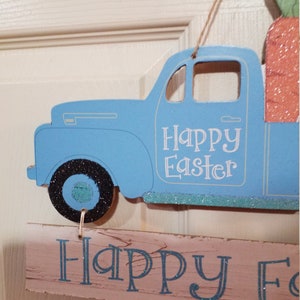 Happy Easter Glitter Hanging Door Sign Spring Decorations Indoor Decor ...