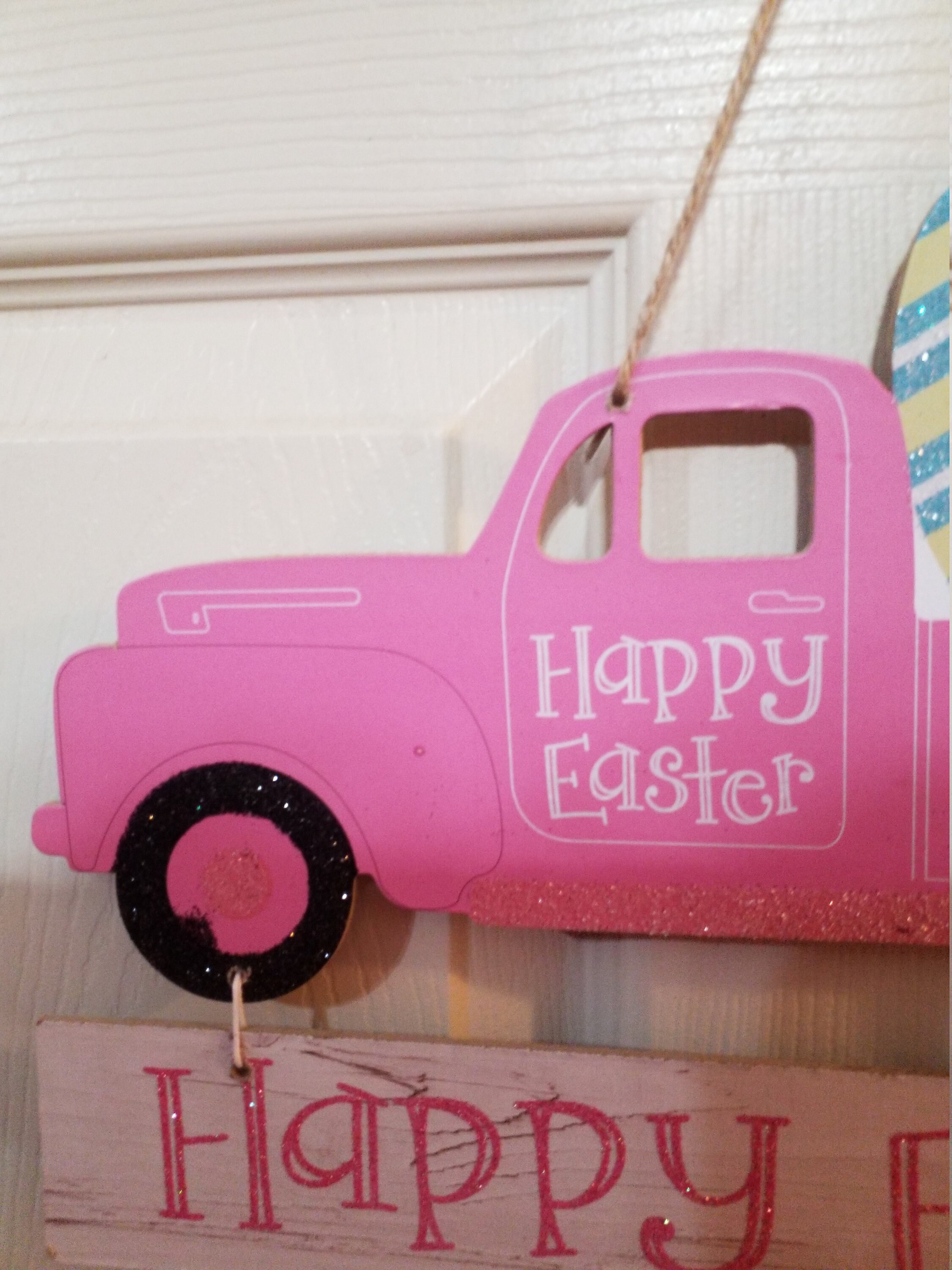 Happy Easter Glitter Hanging Door Sign Spring Deco Indoor Deco - Etsy
