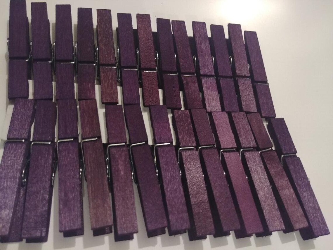 25 Purple Hand Dyed Clothespins | Etsy