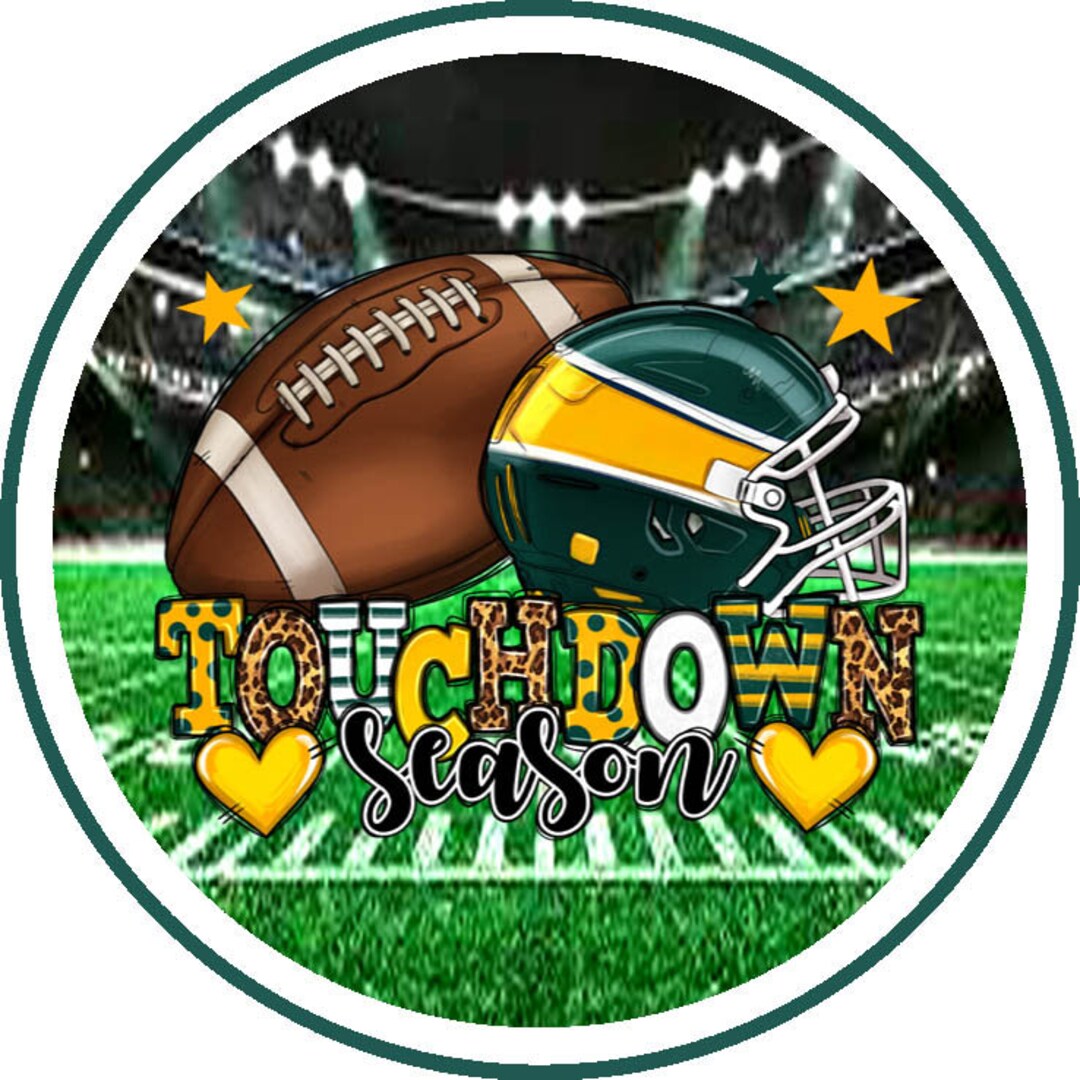 Football Touchdown Season Helmet Wreath Sign Round Metal Wreath Sign ...